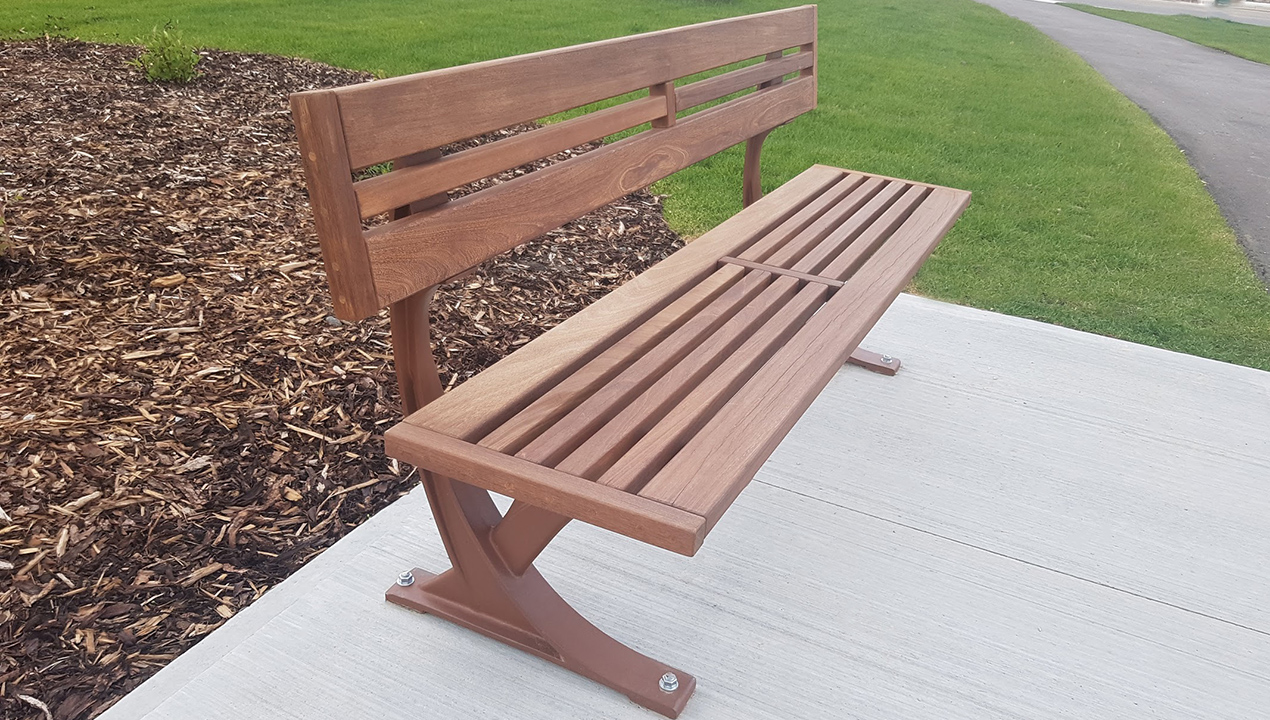 1200 Backed Bench: Sleek Public Seating | Maglin